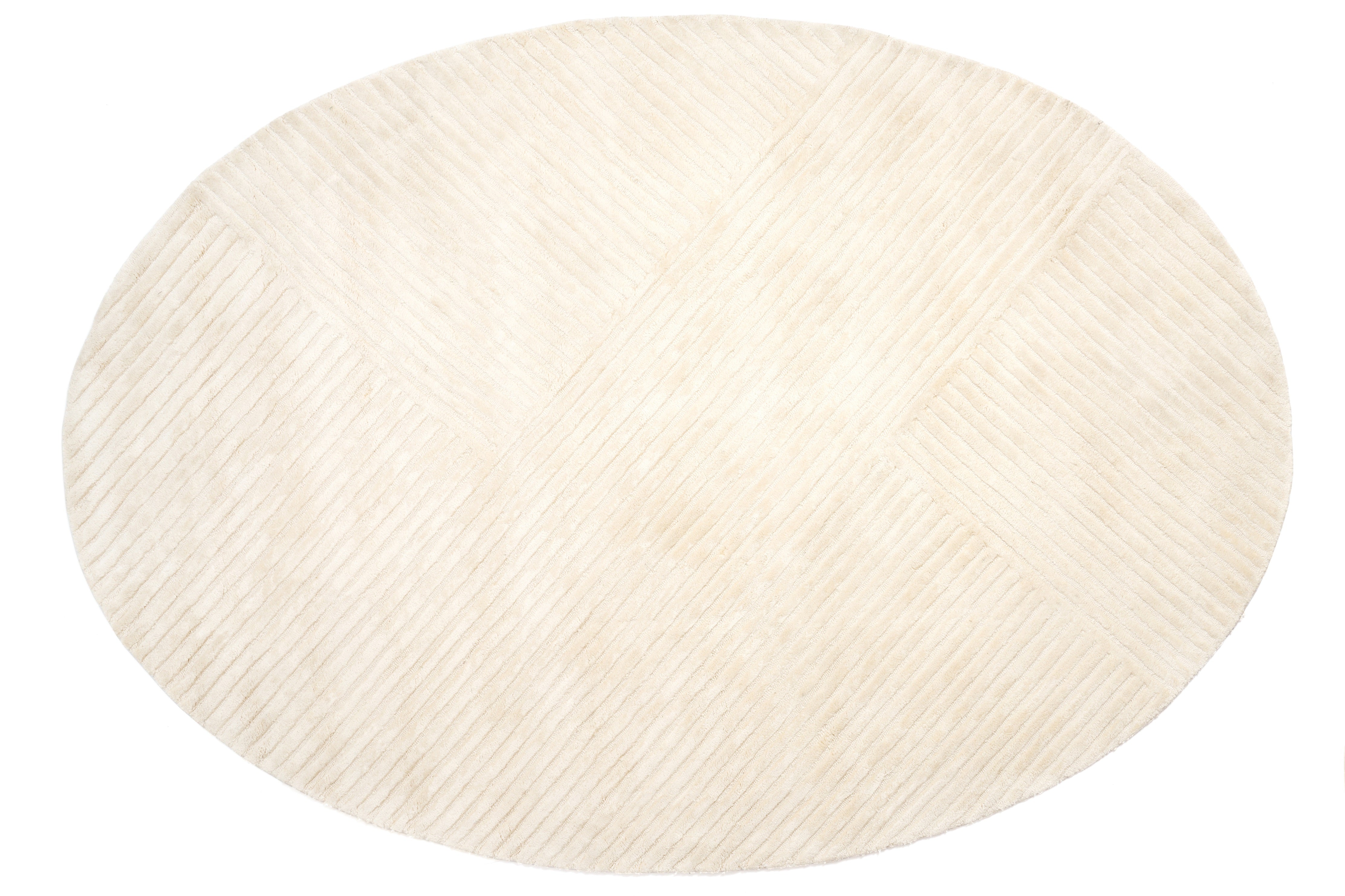 Sierra Ivory Oval - Handmade Rug Carpet Decor